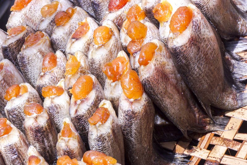Trichogaster Pectoralis Dried Fishes Ready for F Stock Image - Image of ...