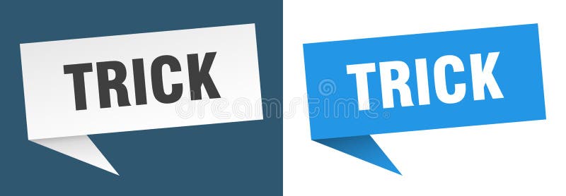 Trick Banner. Trick Speech Bubble Label Set Stock Vector - Illustration ...