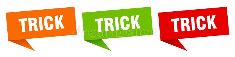 Trick Banner. Trick Speech Bubble Label Set. Stock Vector ...