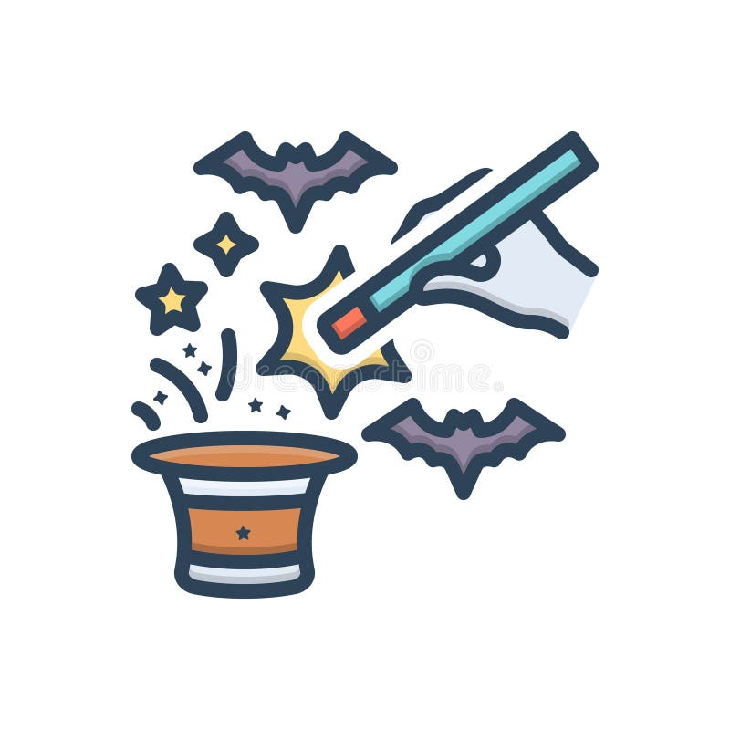 Color Illustration Icon for Trick, Magic and Wand Stock Vector ...