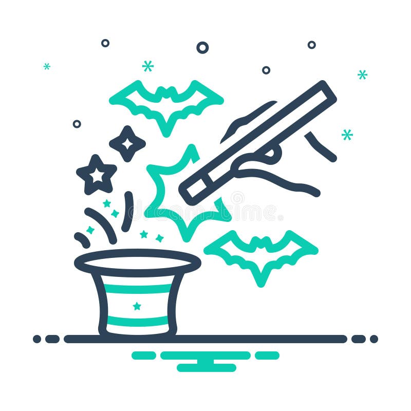 Mix Icon for Trick, Magic and Wand Stock Illustration - Illustration of ...