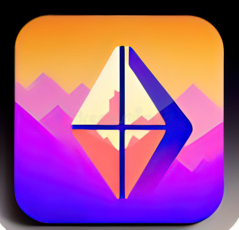 Trick-Taking Software App Style Icon. Generative AI. Stock Illustration ...