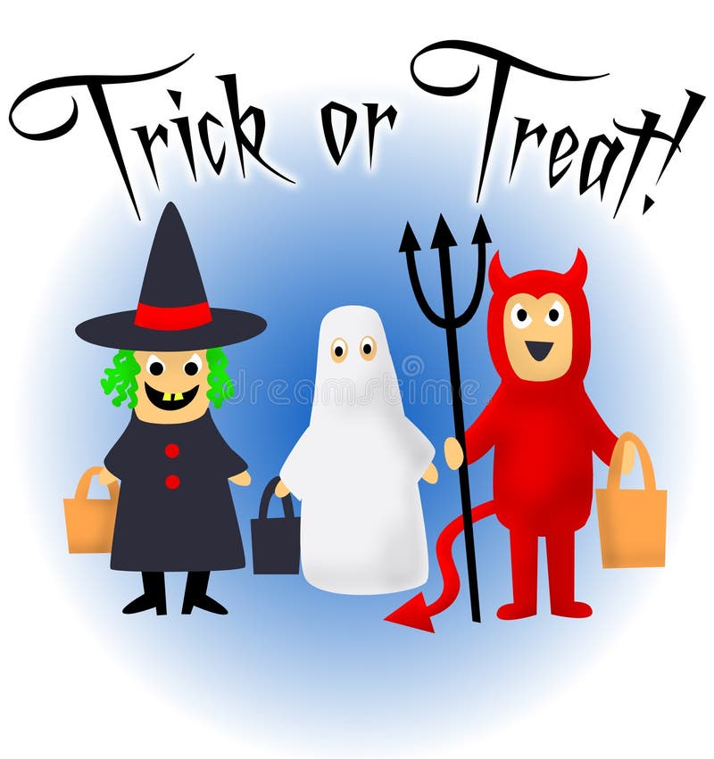Trick or Treat! stock illustration. Illustration of cute - 611066