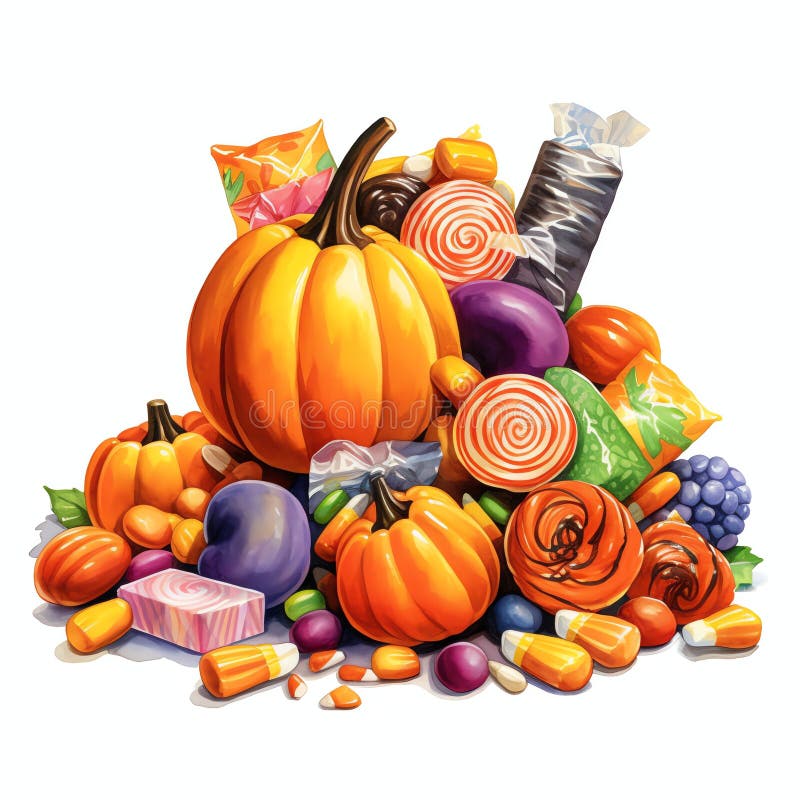 Trick or Treat Candies Sweets Dessert Halloween Stock Illustration ...