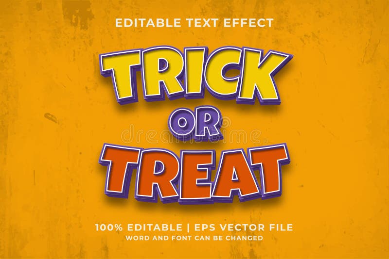 Trick or Treat Editable Text Effect 3d Template Style Stock Vector ... Trick or Treat Editable Text Effect 3d Template Style Stock Vector ...
