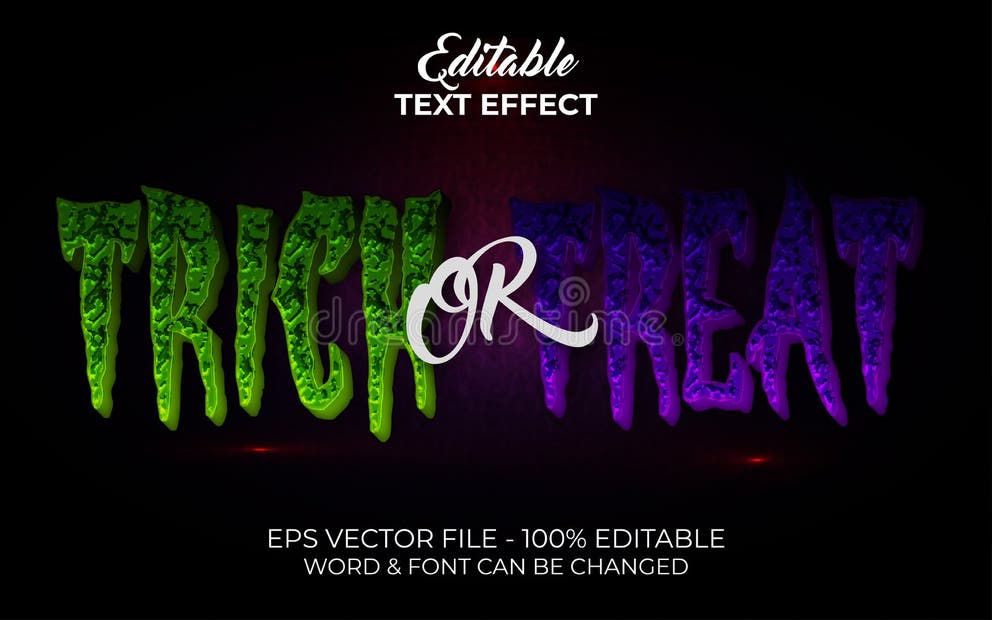 Trick or Treat Text Effect Style. Editable Text Effect Halloween Theme ...