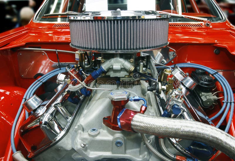 Red Car Engine stock image. Image of fuel, gears, mechanical - 20540661