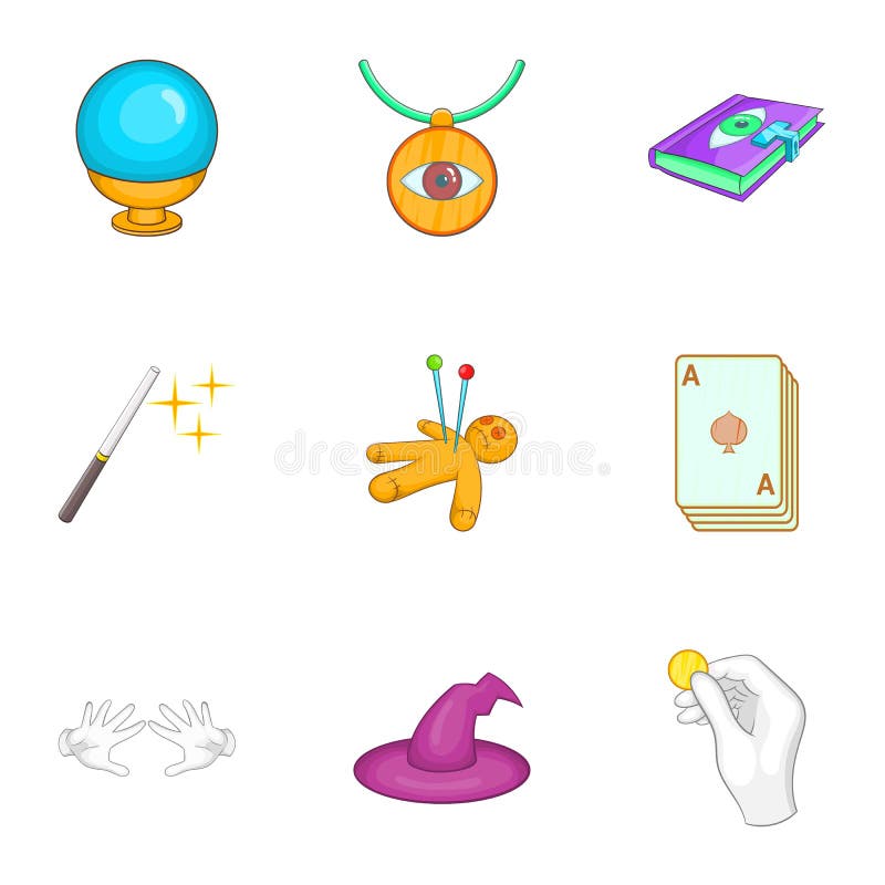 Tricks Icons Set, Cartoon Style Stock Vector - Illustration of ball ...