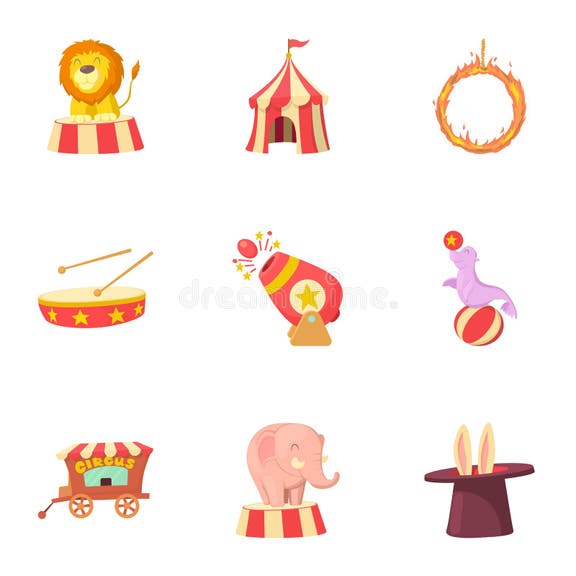 Tricks Icons Set, Cartoon Style Stock Vector - Illustration of creative ...