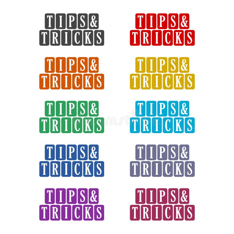 Tricks & Tips Color Icon Set on White Background Stock Vector ...