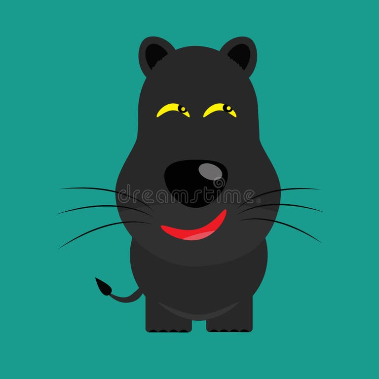 Tricky Black Leopard Cartoon Character Stock Illustration ...