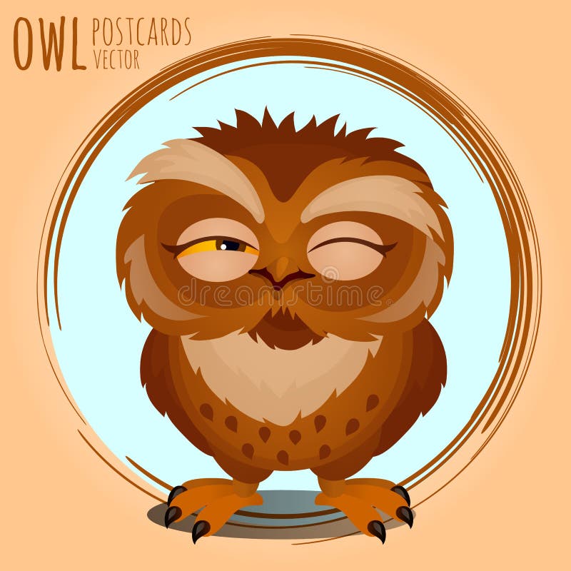 Tricky Brown Owl, Cartoon Series Stock Vector - Illustration of ...