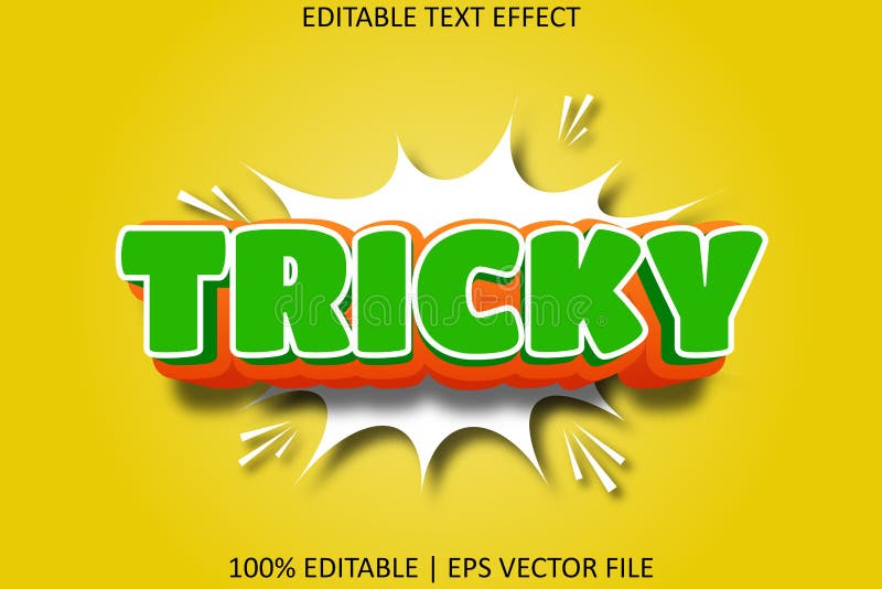 Tricky with Cartoon Style Editable Text Effect Stock Vector ...