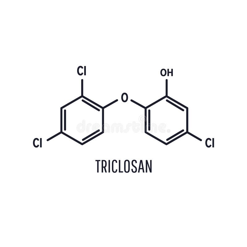 Triclosan Structural Chemical Formula on White Background Stock ...