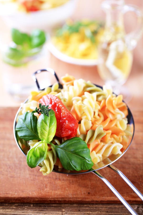 Tricolor corkscrew pasta stock photo. Image of bowl, pasta - 17269148
