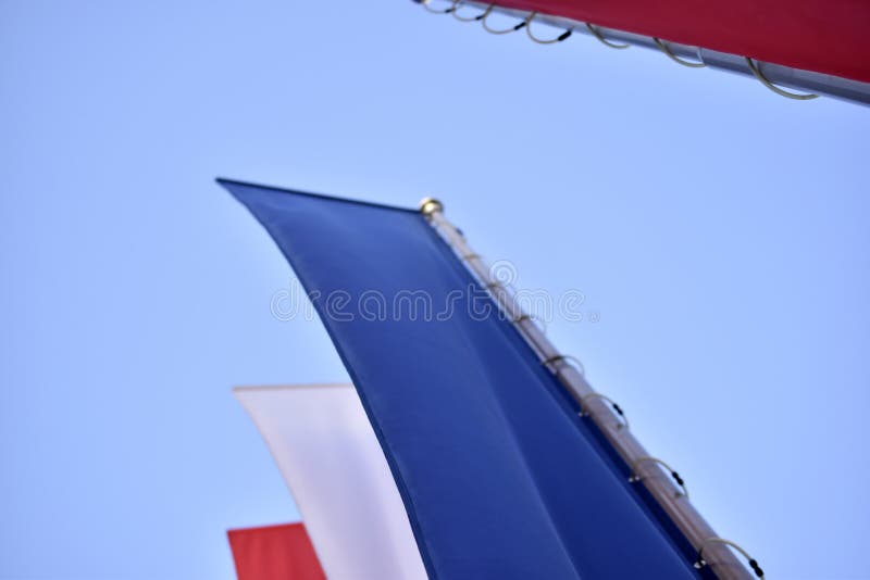 Tricolor Flags on the Square are Red White and Blue Stock Photo - Image ...
