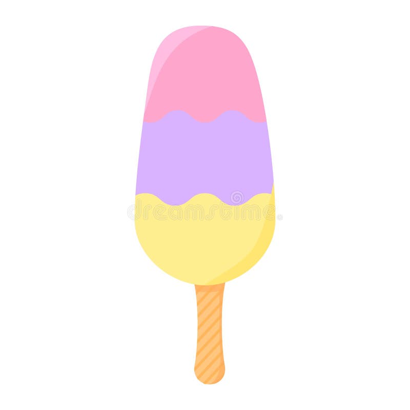 Tricolor Ice Cream with Wavy Stripes Stock Vector - Illustration of ...