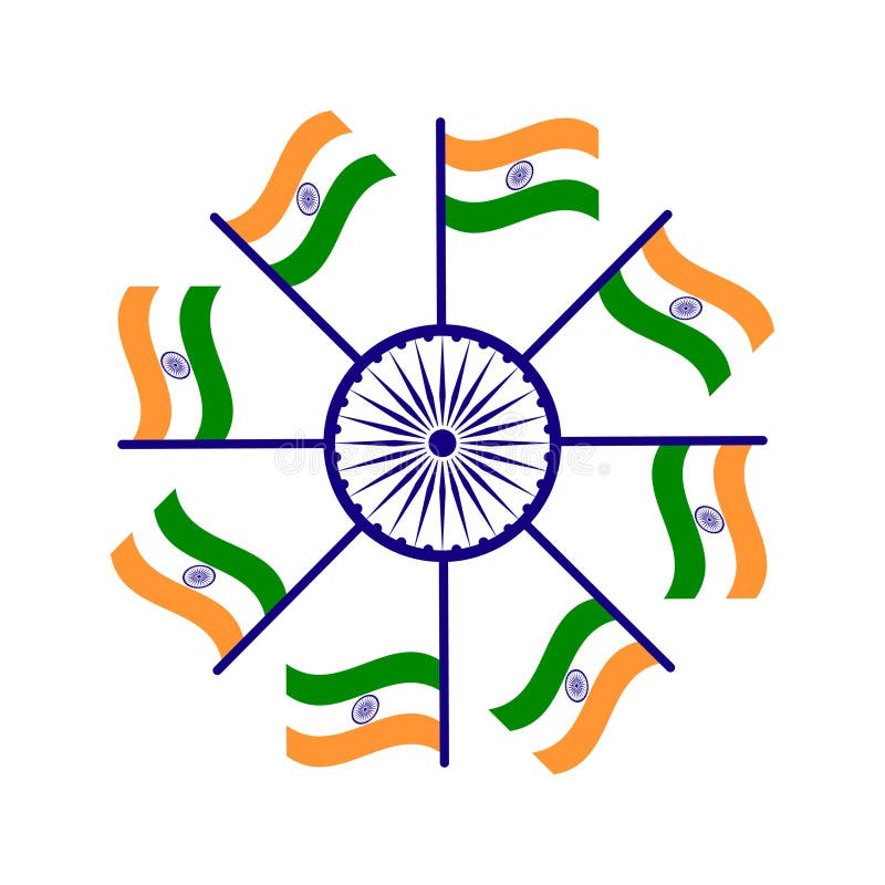 Tricolor India Independence Day Flag Flat Design Stock Vector ...