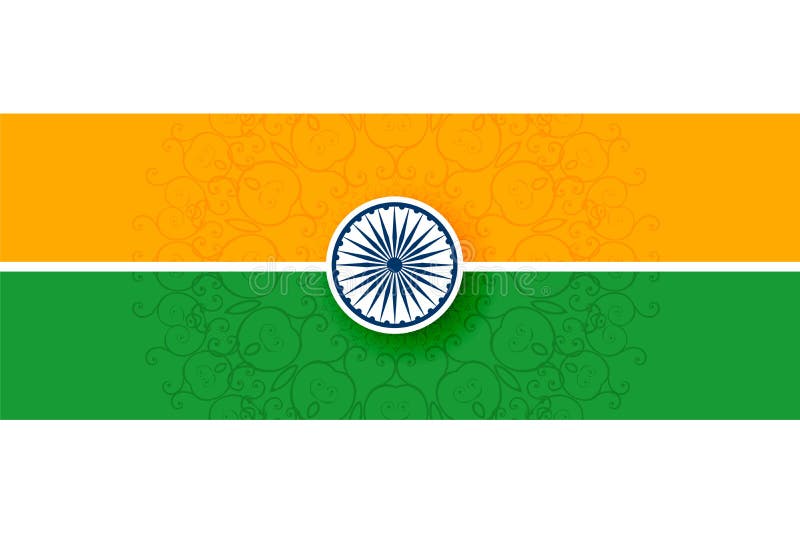 Tricolor Indian Flag in Flat Style Design Stock Vector - Illustration ...