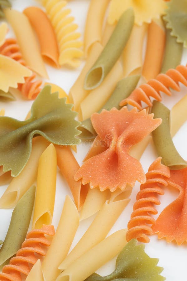 Tricolor Macaroni of Different Types Stock Image - Image of shape ...
