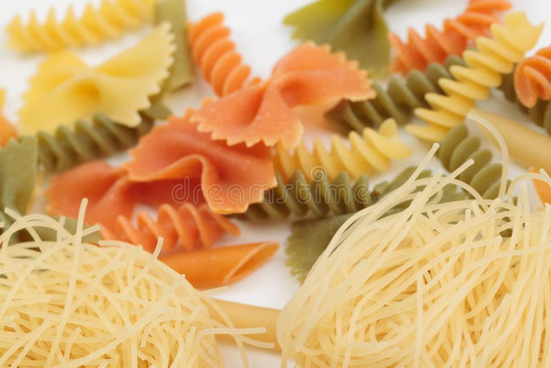 Tricolor Macaroni of Different Types Stock Image - Image of healthy ...