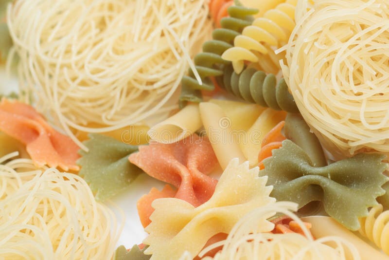 Tricolor Macaroni of Different Types Stock Image - Image of healthy ...