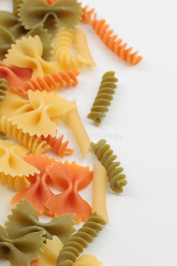 Tricolor Macaroni of Different Types Stock Image - Image of cook ...