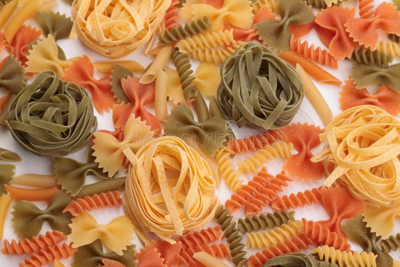 Tricolor Macaroni of Different Types Stock Photo - Image of macro ...