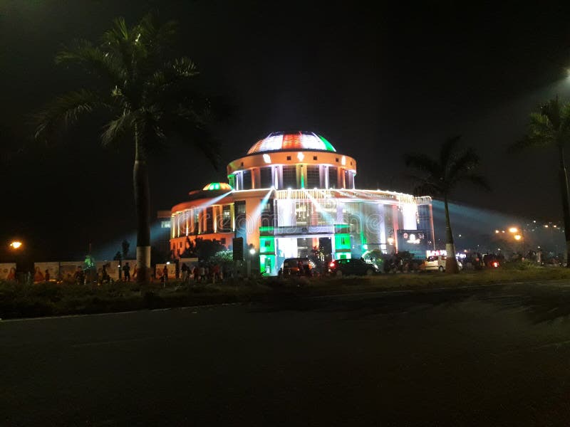 In Tricolor Nmmc , Green Building,light Effects on 26th Jan Stock Image ...