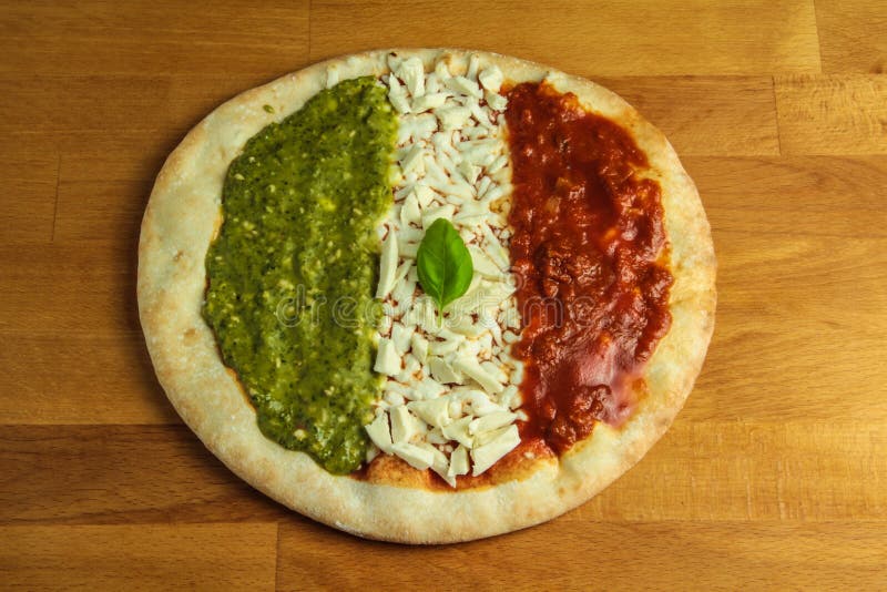Tricolor pizza stock photo. Image of national, food, nation - 89283602