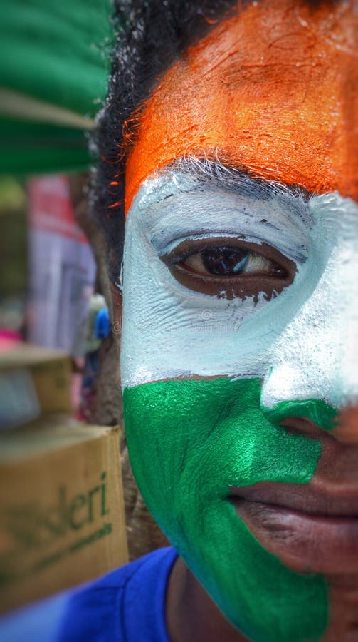 Tricolour face editorial photography. Image of india - 76901657