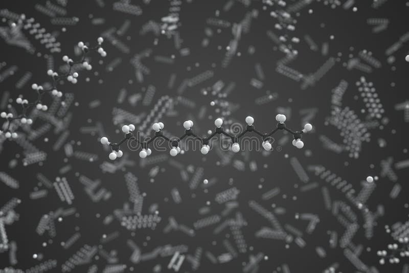 Tridecane Molecule Made with Balls, Conceptual Molecular Model ...