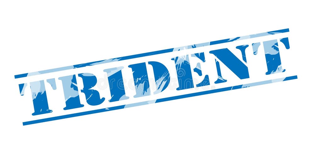 Trident blue stamp stock illustration. Illustration of isolated - 98290694