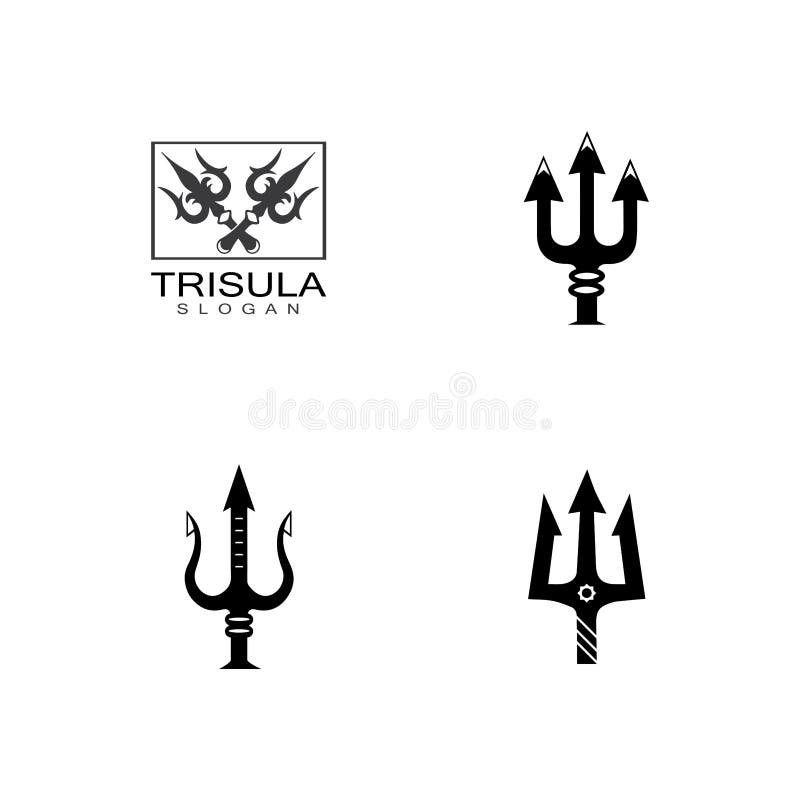 Trident Design Vector and Poseidon Icon Illustration Template Stock ...