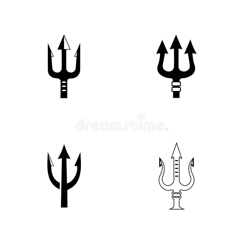 Trident Design Vector and Poseidon Icon Illustration Template Stock ...