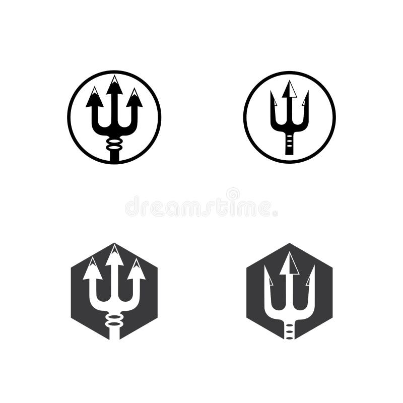Trident Design Vector and Poseidon Icon Illustration Template Stock ...