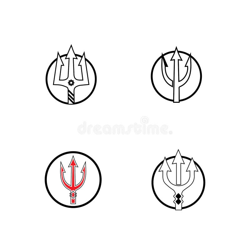 Trident Design Vector and Poseidon Icon Illustration Template Stock ...