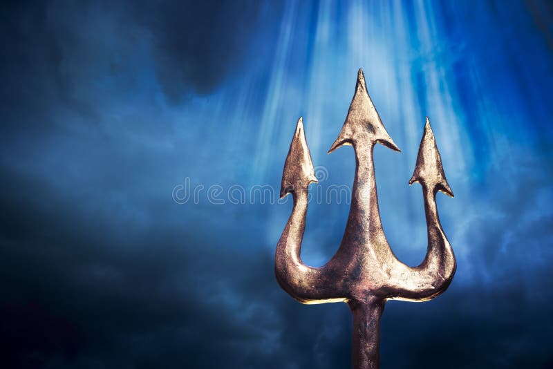 Trident on a Dramatic Background Stock Photo - Image of myth, ancient ...