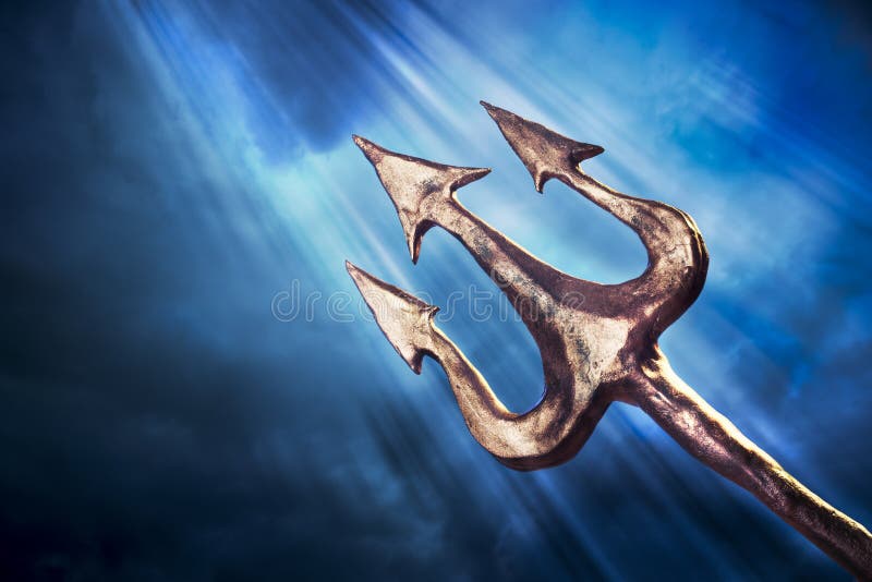 Trident on a Dramatic Background Stock Photo - Image of myth, ancient ...