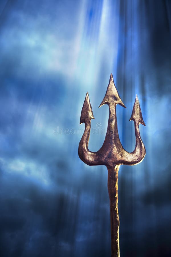 Trident on a Dramatic Background Stock Photo - Image of myth, ancient ...