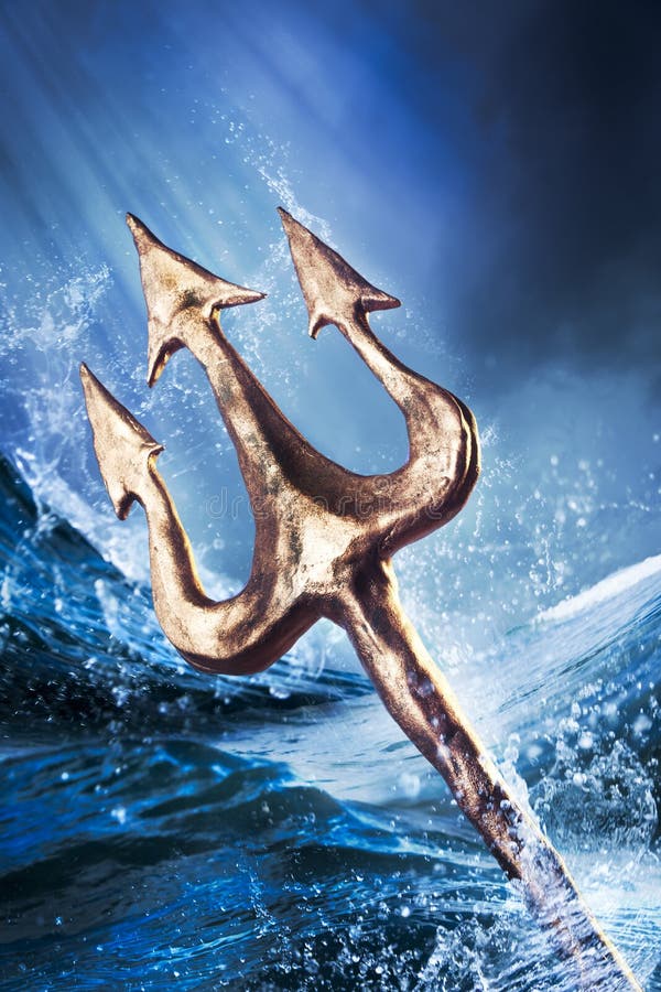 Trident on a Dramatic Background Stock Photo - Image of fantasy, weapon ...
