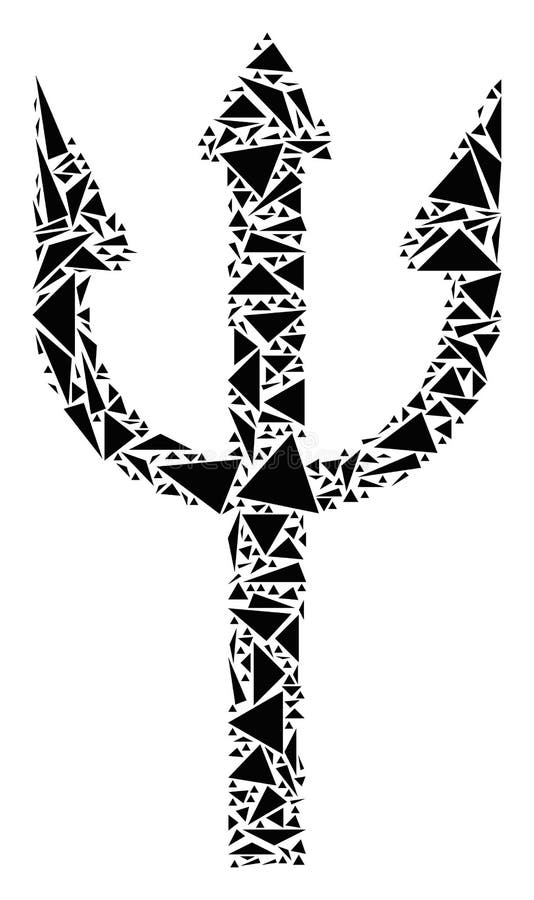 Trident Fork Collage of Triangles Stock Vector - Illustration of spear ...