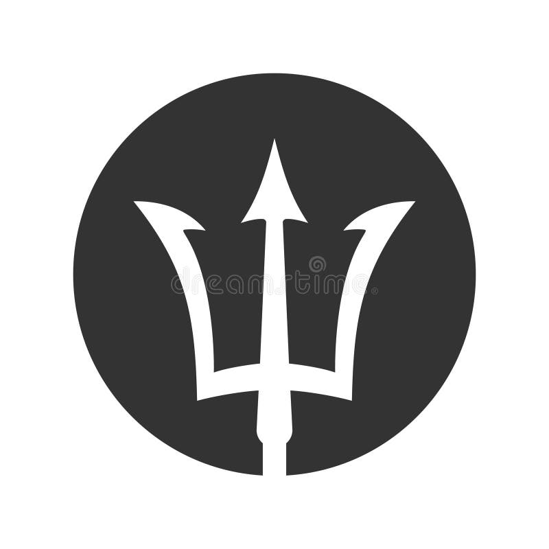 Trident Graphic Icon Sign in the Circle Stock Vector - Illustration of background, pictogram ...