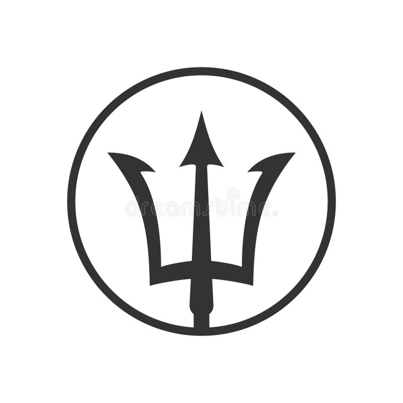 Trident Graphic Sign in the Circle Stock Vector - Illustration of ...