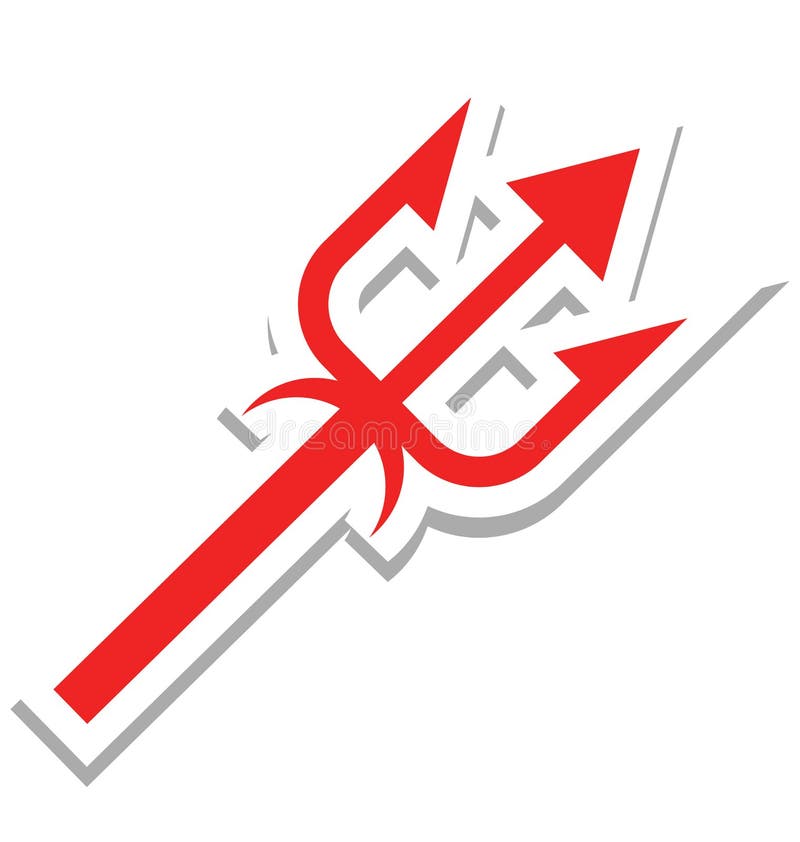 Trident, Halloween Color Isolated Vector Icon Which Can Be Easily Edit ...