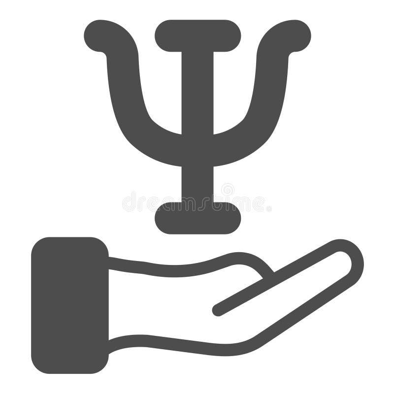 Trident and Helping Hand Solid Icon, Mental Therapy Concept. Vector ...