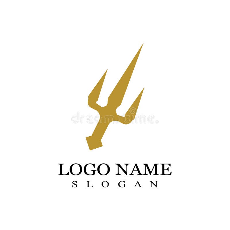 Trident Logo Icon Template Vector Design Stock Vector - Illustration of ...