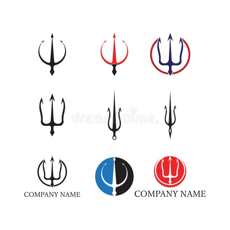 Trident Logo Icon Template Vector Design Stock Vector - Illustration of ...