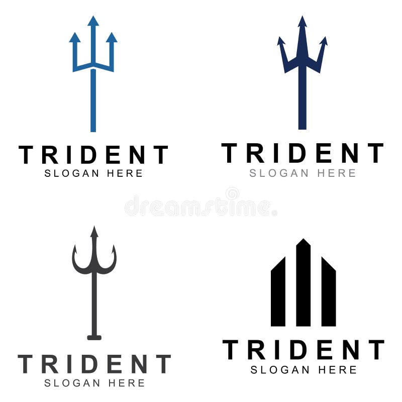 Trident Logo Using a Design Concept Vector Illustration Template Stock ...