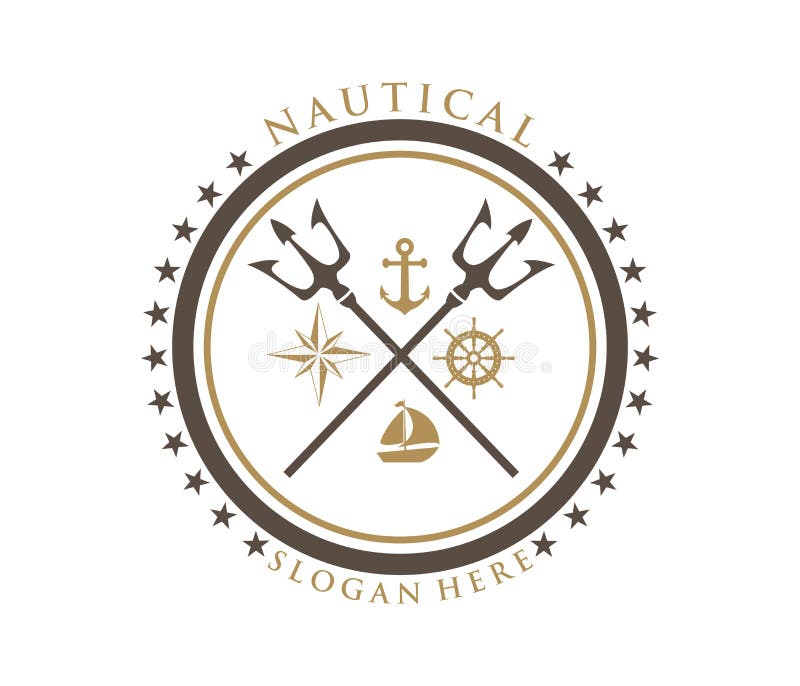 Nautical Navy Cruise Vector Logo Design Stock Illustration ...